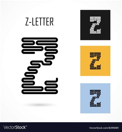 Creative Z Letter Icon Abstract Logo Design Vector Image