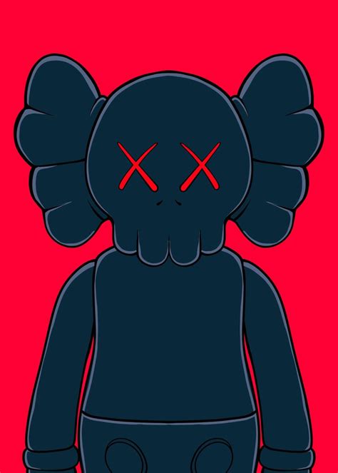 Black Kaws Poster Picture Metal Print Paint By Boon Edgar Displate