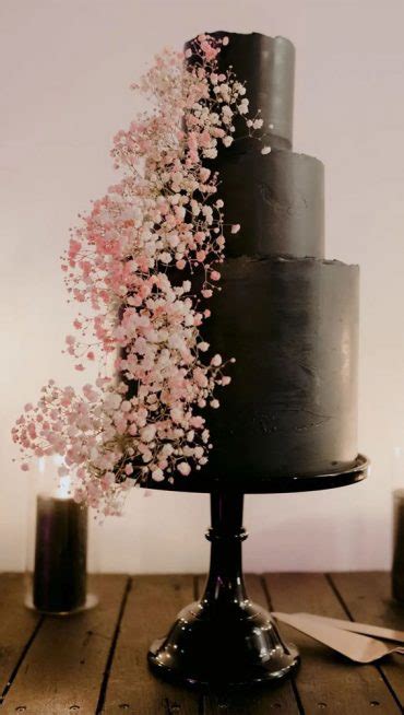 Beautiful Wedding Cakes In Black Three Tiers