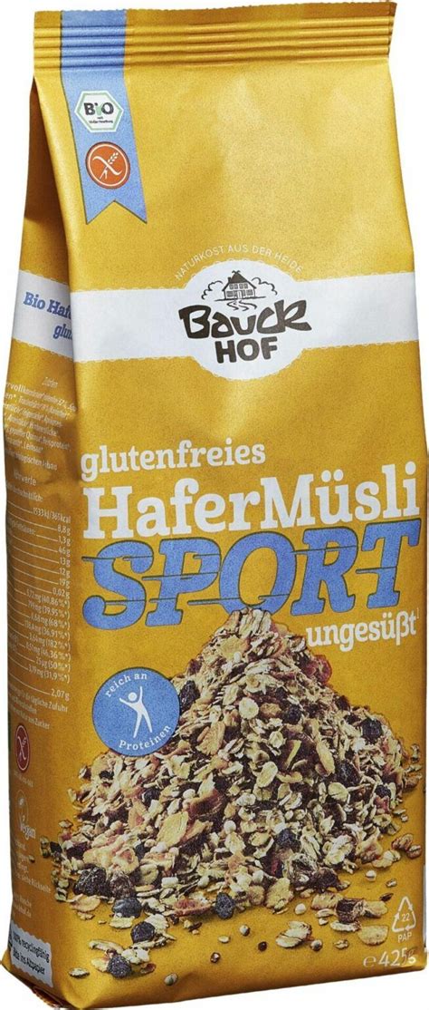 Bauckhof Hafer Müsli Sport glutenfrei Bio 6 x 425g online kaufen