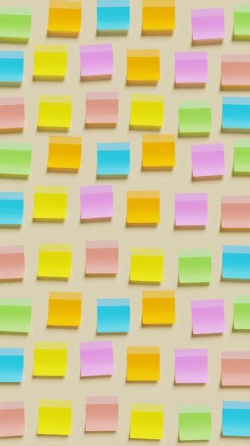 Premium Photo D Rendering Of Colored Sticky Note Papers On Cream