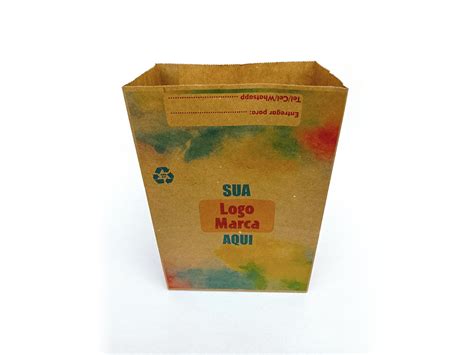 Saco Kraft Delivery Personalizado P X X Cm Elo