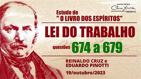 Estudando O LIVRO DOS ESPÍRITOS q 674 a 679 CECX 19 10 2023 YouTube