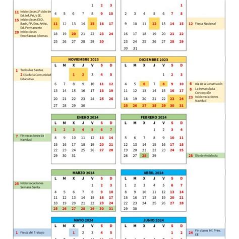 Calendarios escolares 2023 2024 Andalucía APIA
