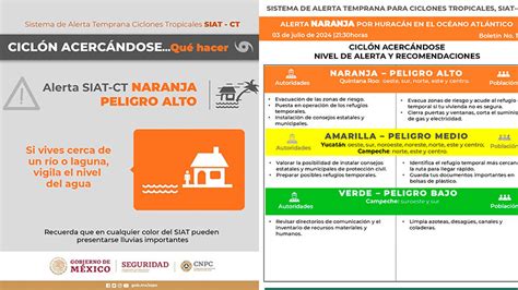 Quintana Roo activa alerta naranja por llegada del huracán Beryl