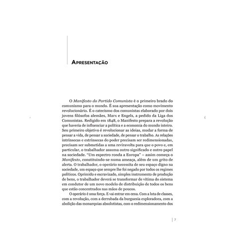 Manifesto Do Partido Comunista Karl Marx Friedrich Engels P