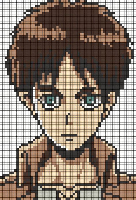 Pixel Art Minecraft Anime Grid