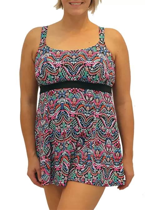 Fit 4 U Plus Size Banded Swim Dress Belk
