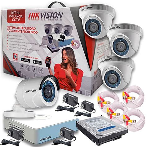 Cámaras De Seguridad KIT CCTV Hikvision Mini Dvr 4 Canales 4 Cámaras