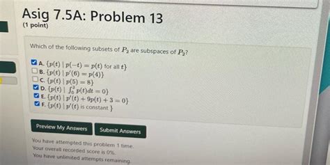 Solved Which Of The Following Subsets Of P2 Are Subspaces Of Chegg