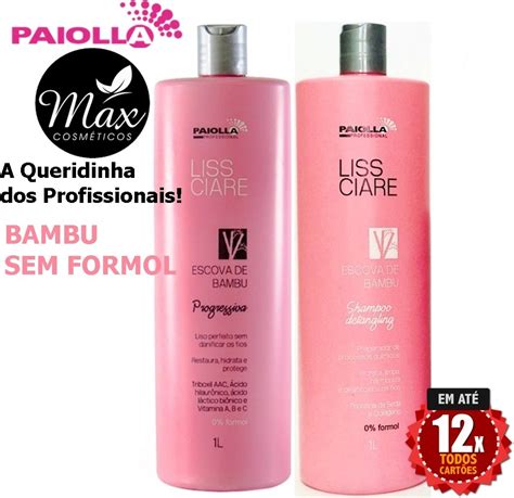Original Kit Escova Progressiva Paiolla Bambu 2 Passos