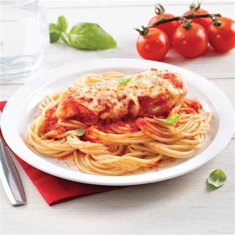 Poulet à la sauce tomate gratiné sur spaghettis 5 ingredients 15 minutes
