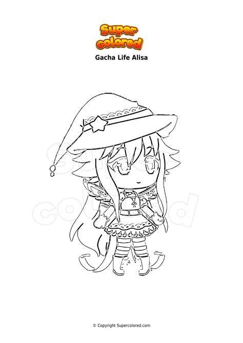 Coloring Page Gacha Life Sparky Supercolored