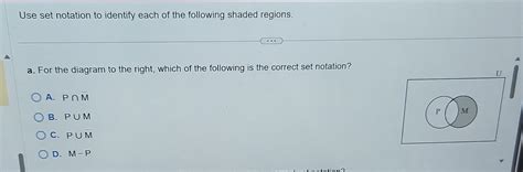 solved use set notation to identify each of the following