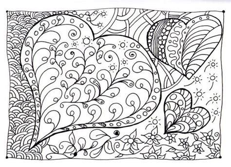 Coloriage Doodle Art Coeurs télécharger et imprimer gratuit sur