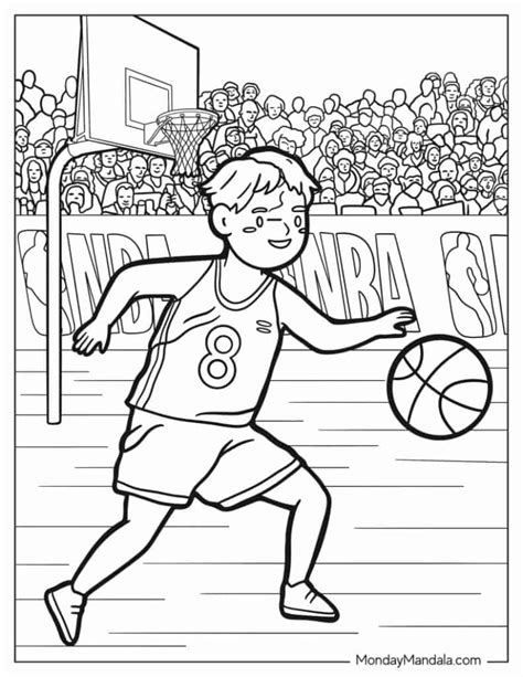 Nba Basketball Coloring Pages Free Pdf Printables Sol Inc Jp