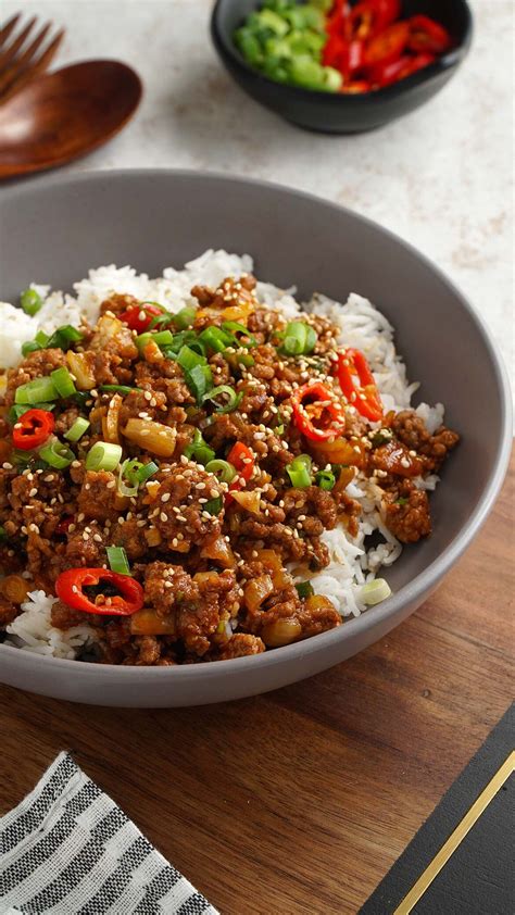 Korean Beef Bowl Khin S Kitchen Asian Ground Beef Recipes