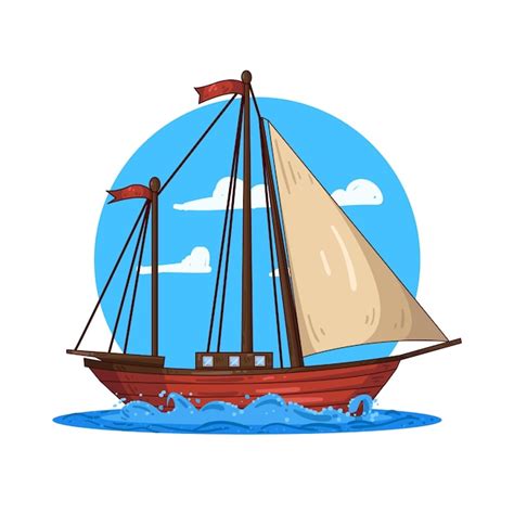 Ilustración de barco Vector Premium
