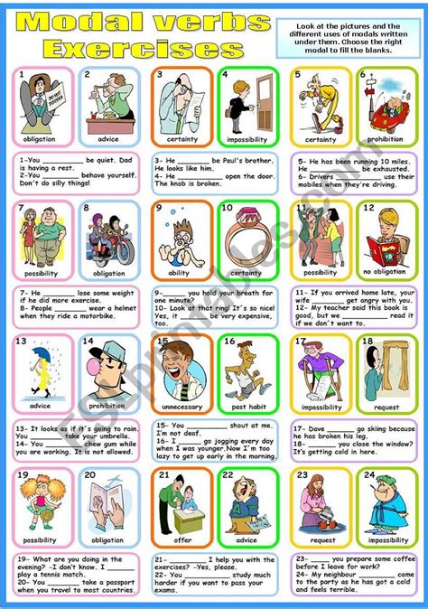 MODAL VERBS EXERCISES B W VERSION INCLUDED ESL Worksheet By Katiana