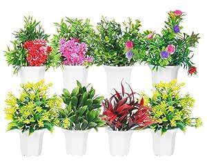 Buy Dekorly Plastic Wild Artificial Flower Plants With Cute Hexa Pot