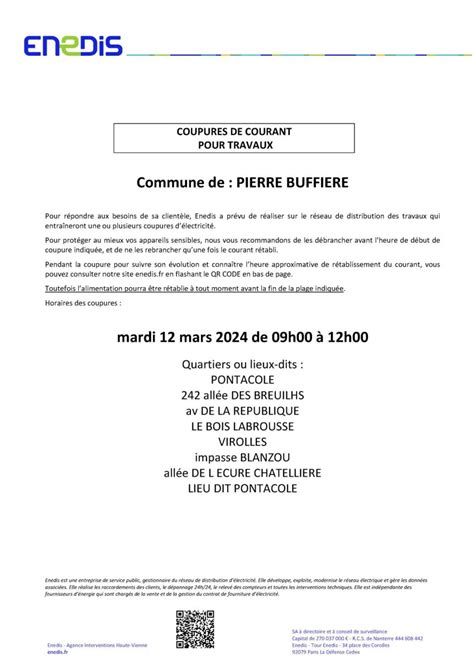 Enedis Mairie de Pierre Buffière