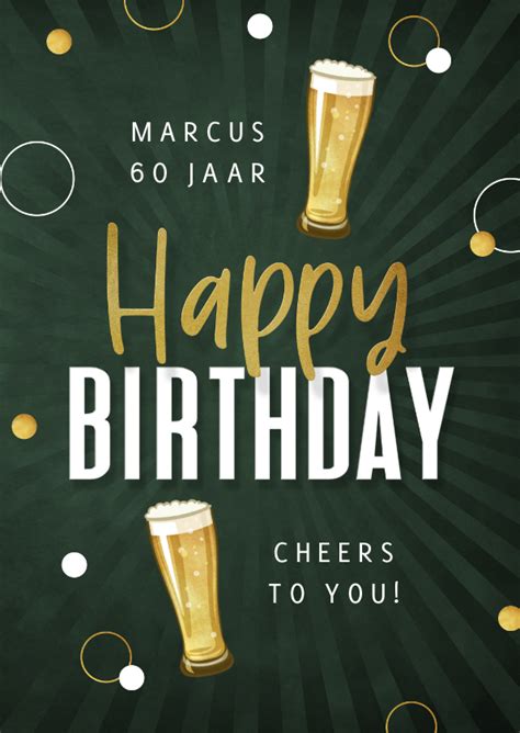 Verjaardagskaart Man Bier Happy Birthday Kaartje2go