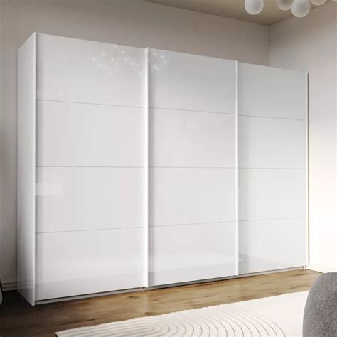 Armadio 300x223h Cm Con Tre Ante Scorrevoli Bianco Lucido Alen