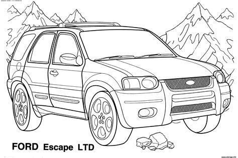 Coloriage Voiture Ford X Escape Ltd Dessin X Imprimer