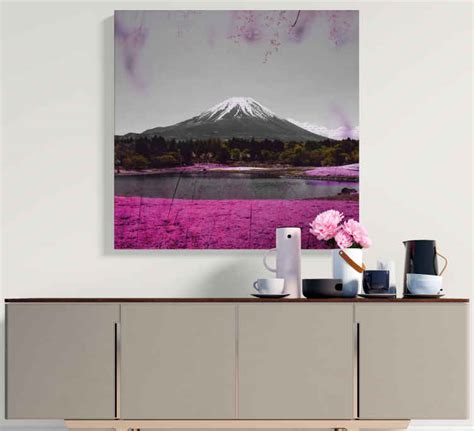 Cuadro flores Campo de flores rosadas en japón TenVinilo