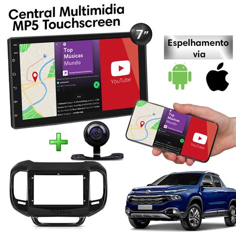 Central Multimidia Moldura Fiat Toro Mp Bluetooth Usb Touchscreen
