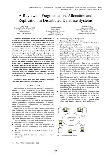 pdf a review on fragmentation allocation and replication in distributed database systems