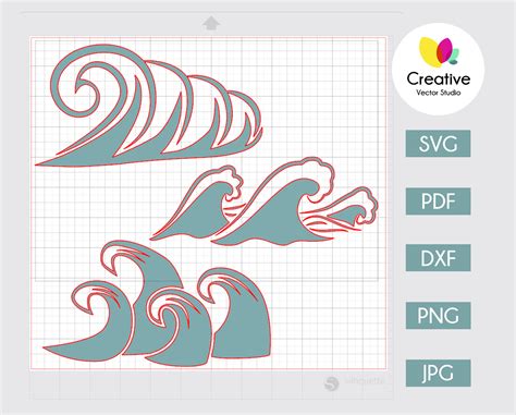 Wave SVG Bundle Wave Svg Wave Clipart Wave Cut Files For Silhouette