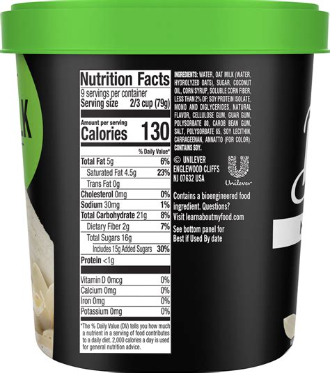 Breyers Frozen Oat Milk Dessert Non Dairy Vanilla Planogram Right
