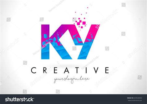 Ky K Y Letter Logo Broken Stock Vector Royalty Free 633536993