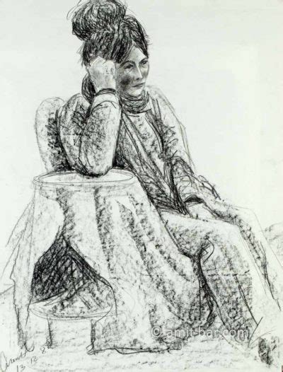 Woman Leaning On Her Elbow Amit Bar Art