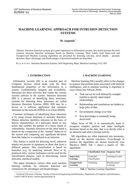 pdf machine learning approach for intrusion detection systems