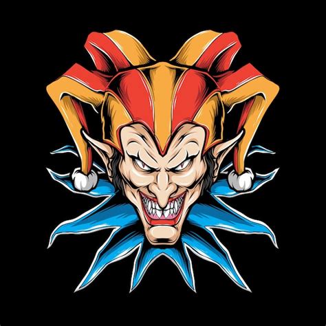 Ilustración de cabeza de payaso aterrador Vector Gratis