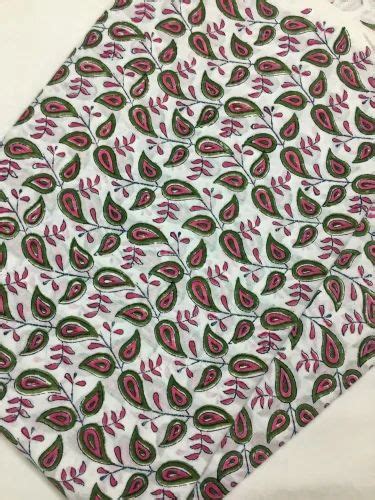 Multi Leafy Hand Block Print Indian Handmade 100 Cotton Fabric