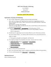 Review For Exam 2 MKTG 300 Docx MKTG 300 Principles Of Marketing Dr
