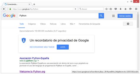 Realizar una búsqueda y pulsar sobre un enlace en el navegador desde