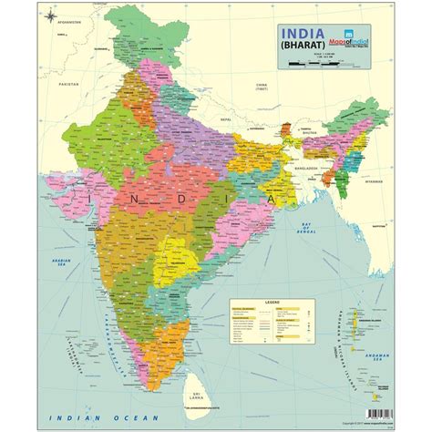 India Political Map Coloured