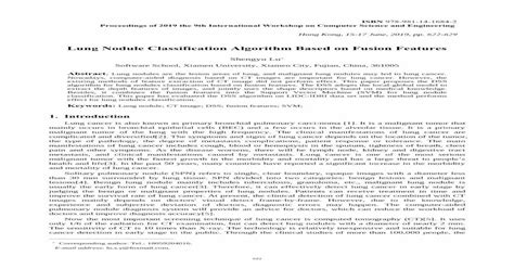 lung nodule classification algorithm based on fusion features [pdf document]