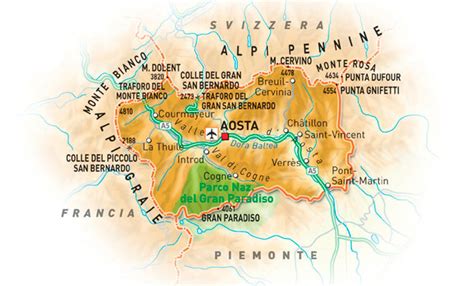 Valle Daosta Cartina Fisica Cartina Geografica Valle Daosta Politica