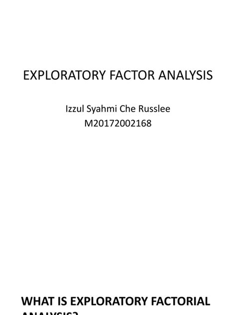 exploratory factor analysis pdf factor analysis statistical theory