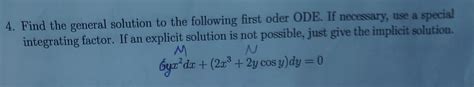 solved 4 find the general solution to the following first