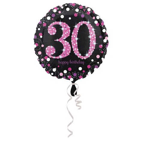 30 års folieballon i sparkling pink pynt til 30 års fødselsdag