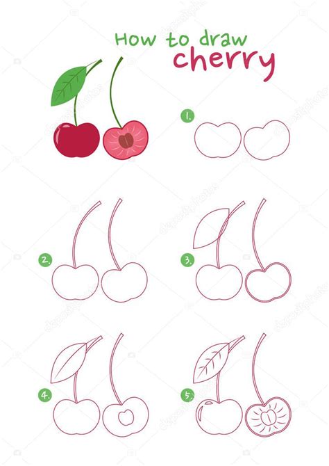 Cómo dibujar una ilustración de vectores de cereza Dibuja una cereza