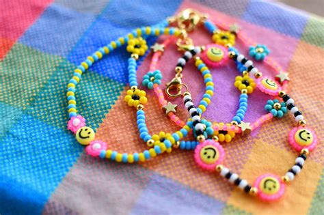 DIY Beaded Daisy Chain Jewelry The Neon Tea Party