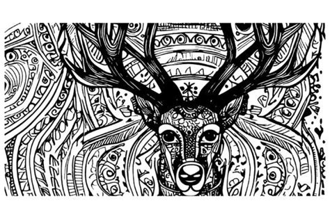 Deer Head Line Art Ornament Vector Graphic By Arief Sapta Adjie