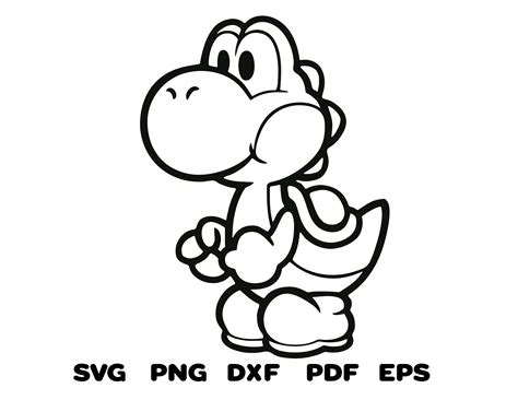Super Mario Yoshi Yoshi Outline SVG PNG DXF Cricut Etsy